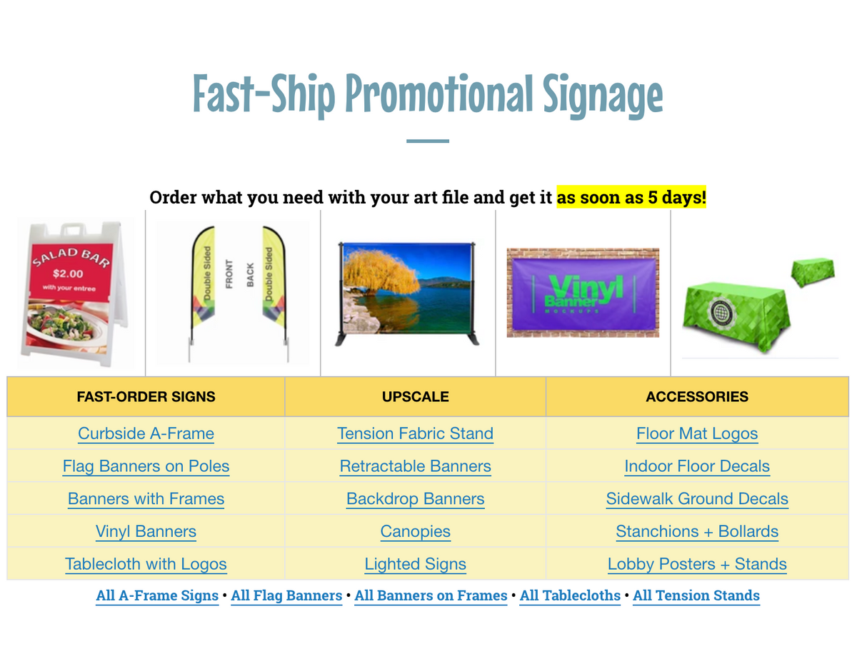 Fast-Ship Promotional Signage 5+ Days! – LetterBank | MyDIYsigns