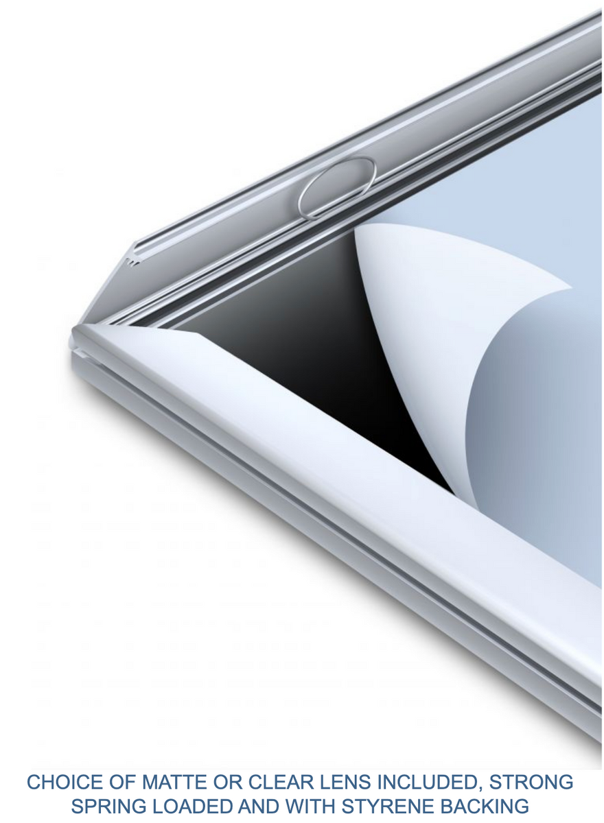 Mini Flip-Open Frames 0.6" Snap-Open Sign Frames in anodized aluminum ...