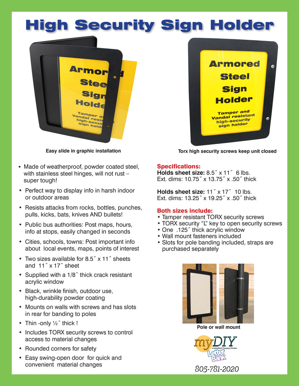 Bus Stop Pole Sign Frames for route maps, schedules, service ...