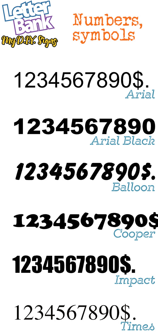 Pro Die-Cut Magnetic 96-piece Numbers and Symbols – LetterBank | MyDIYsigns