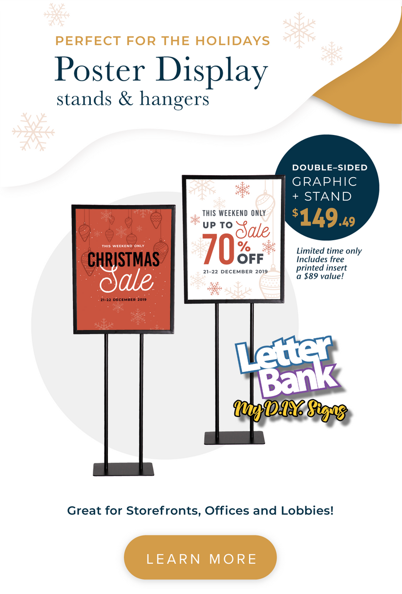 Lobby Sign 2-Sided Poster Stand – LetterBank | MyDIYsigns