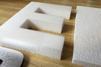 Single-use foam concrete casting letters to reverse-cast concrete ...