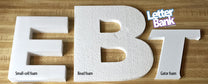 Single-use foam concrete casting letters to reverse-cast concrete ...