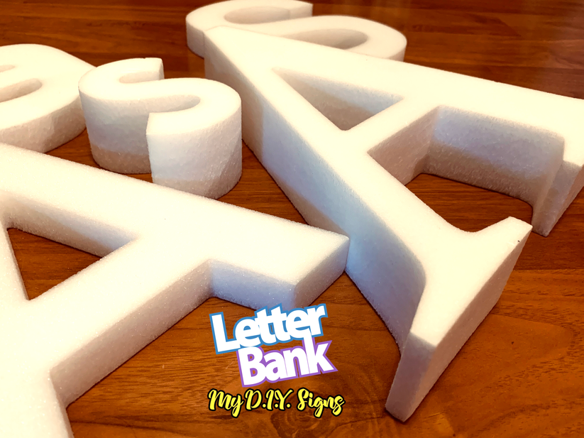 Single-use foam concrete casting letters to reverse-cast concrete ...